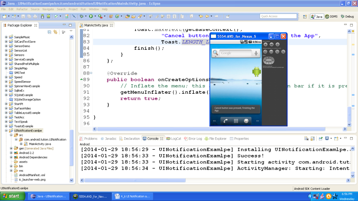 Listening to UI Notifications in Android | Android Programming by Wideskills